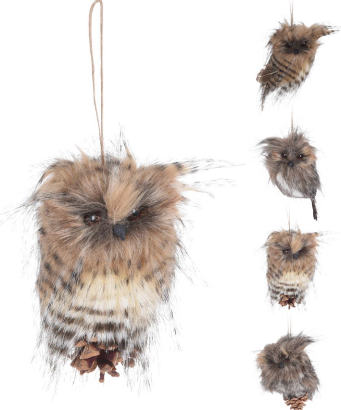 Dekoratsioon lind pruun 10 cm