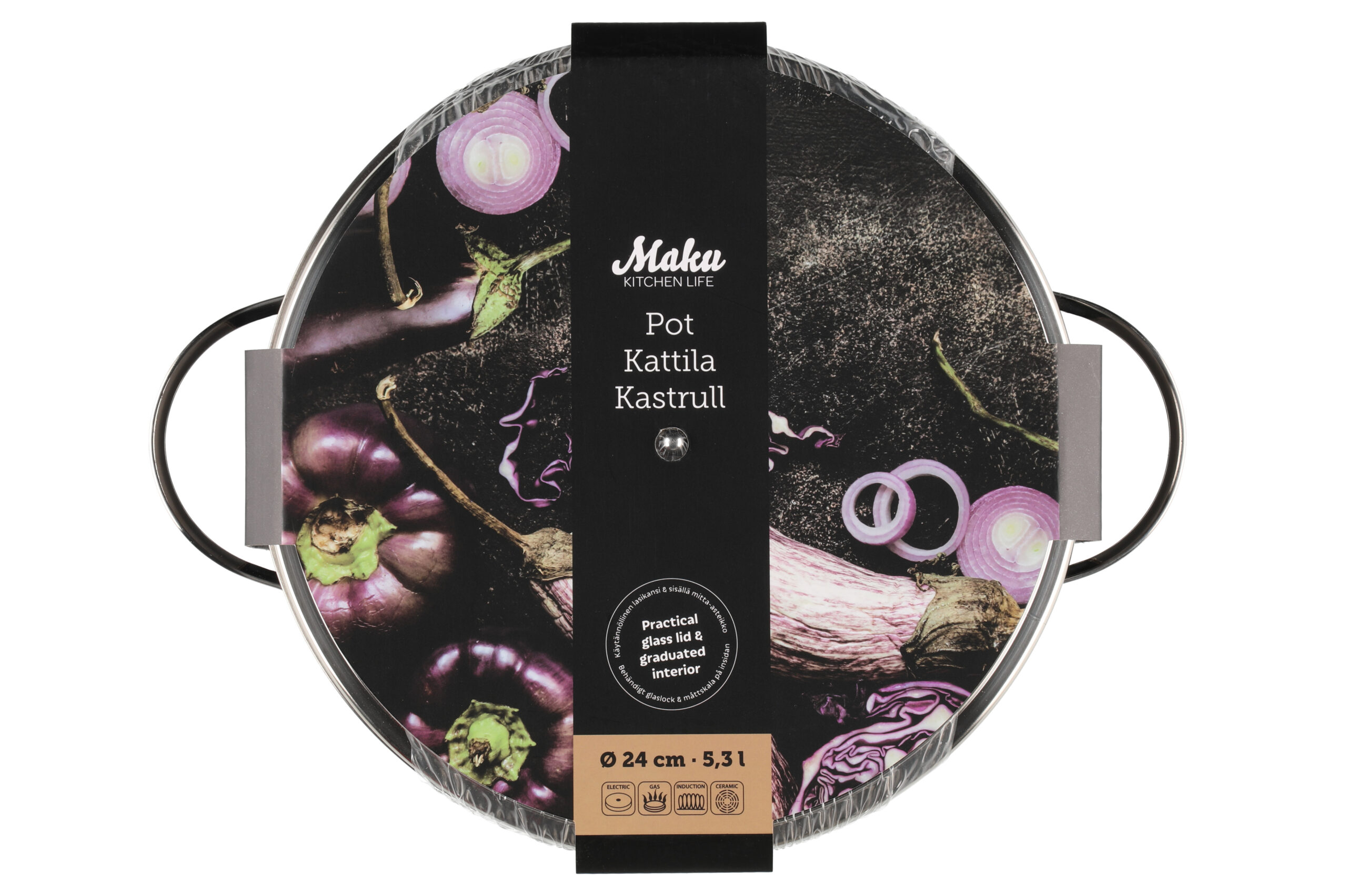 Pott roostevaba must 5,3 L Maku