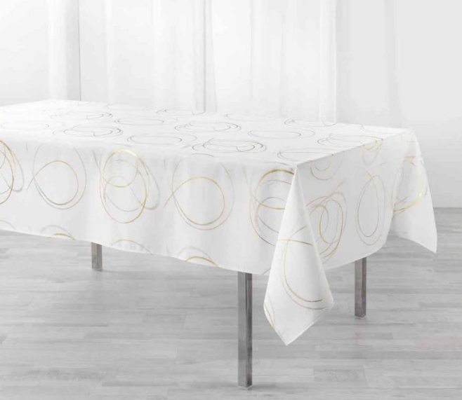 Laudlina polüester 150 x 240 cm Bully valge/kuld - Magaziin : Magaziin