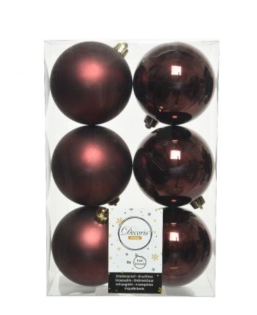 Kuuseehete komplekt 8 cm 6 tk tumepunane